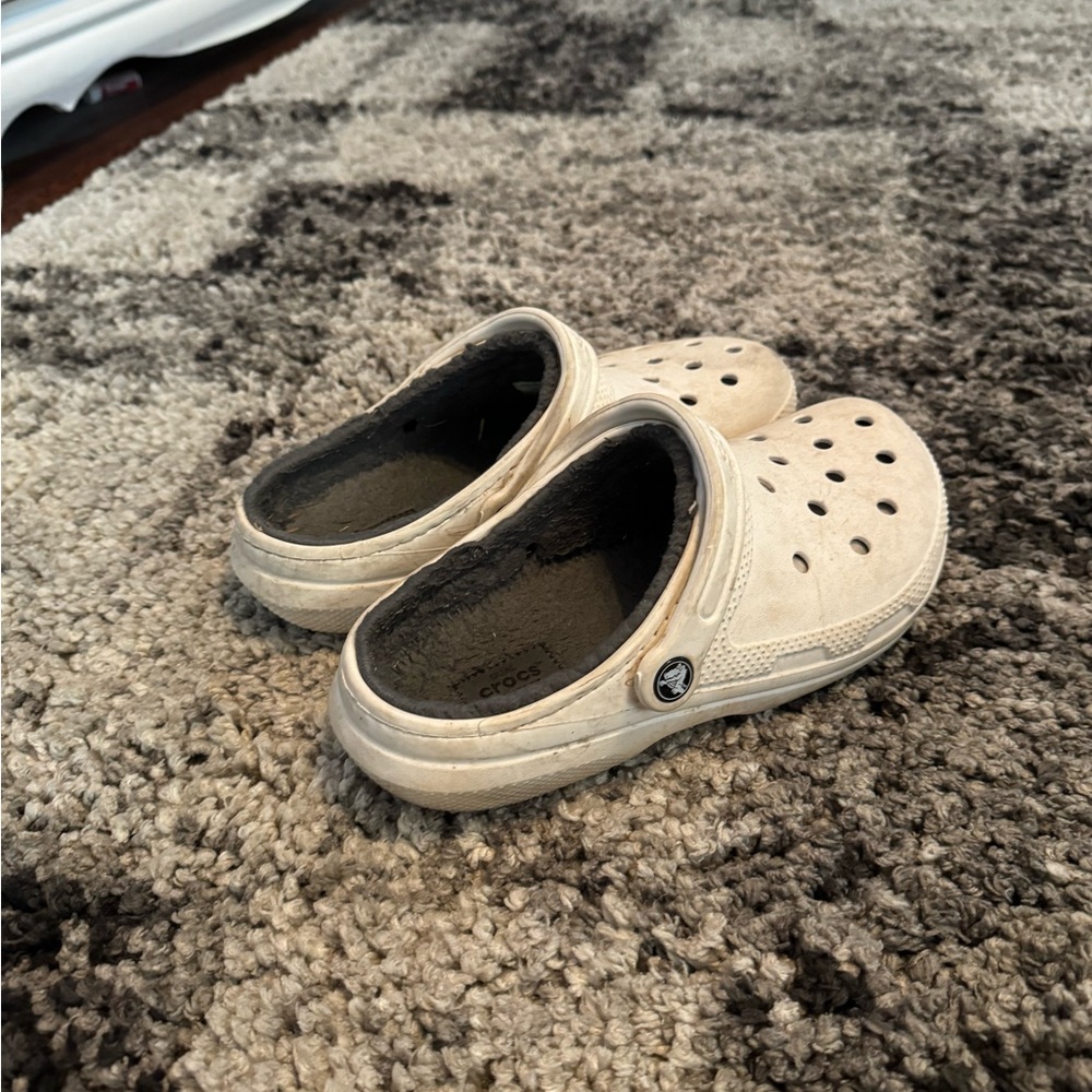 Fluffy White Crocs - Gem